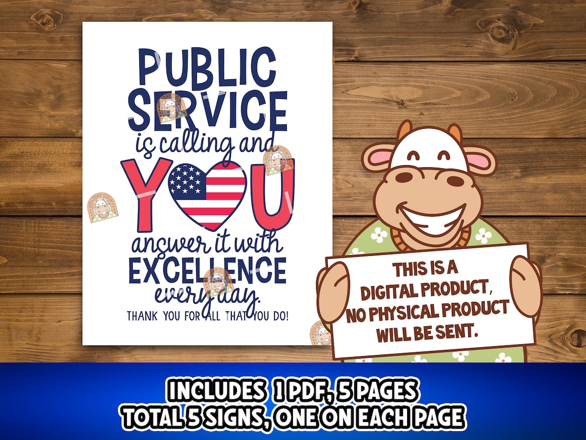Public Service Recognition Week Signs Printable, Public Service Week ...