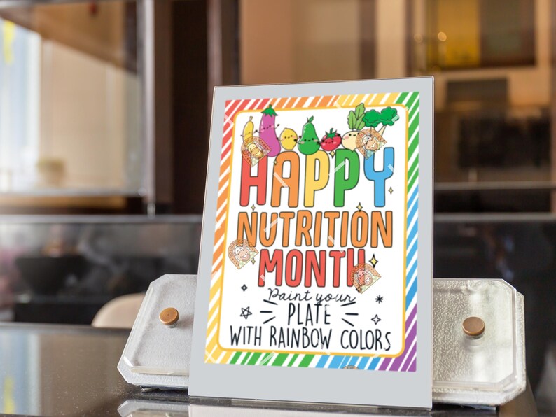 Nutrition Month Card Printable, School Nutrition Month Décor, Nutrition ...