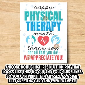 National Physical Therapy Month Card Printable, Physical Therapists ...
