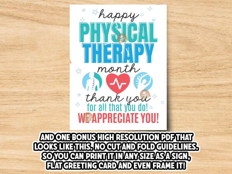 National Physical Therapy Month Card Printable, Physical Therapists ...