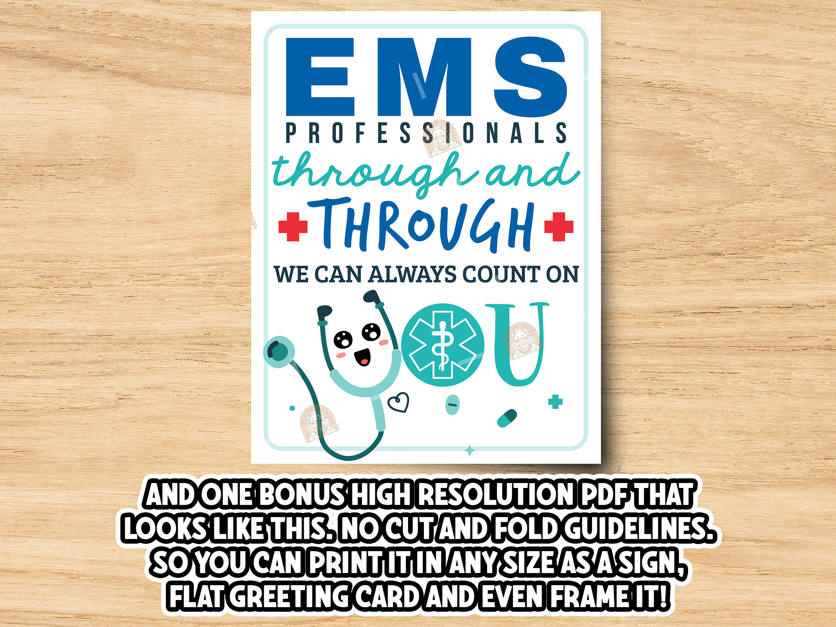 Ems Week Gifts, EMS Week Card Printable, Ems Week Sign, Ems Appreciation Poster, Emergency ...