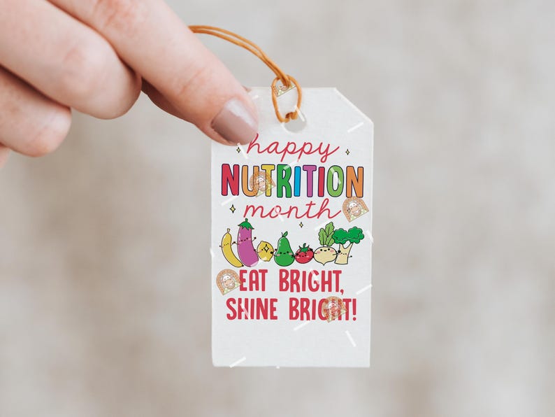 Nutrition Month Gift Tag Printable, School Nutrition Month Tag ...