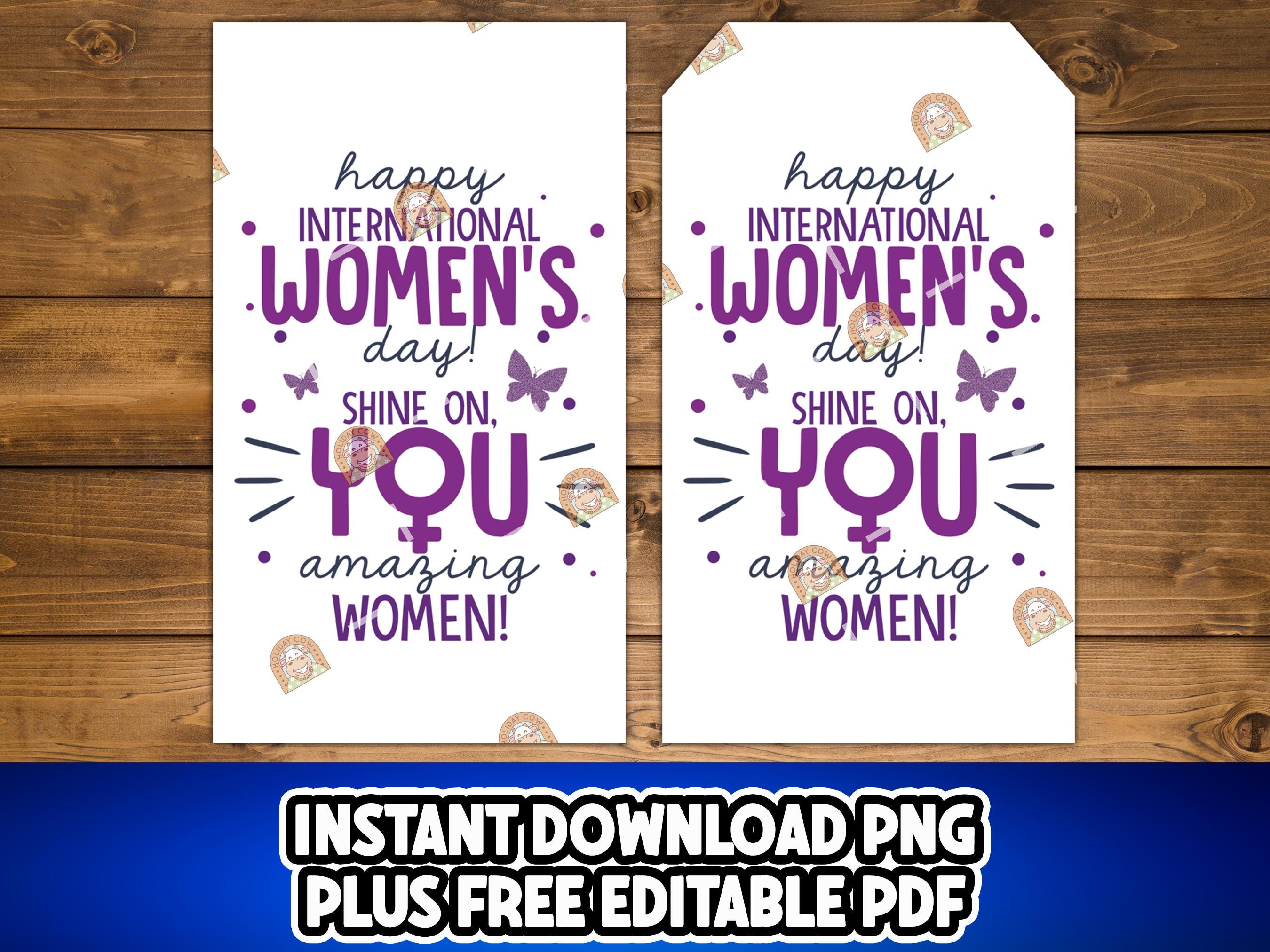 Women's Day Gift Tag Printable, International Women's Day Tag, Happy ...