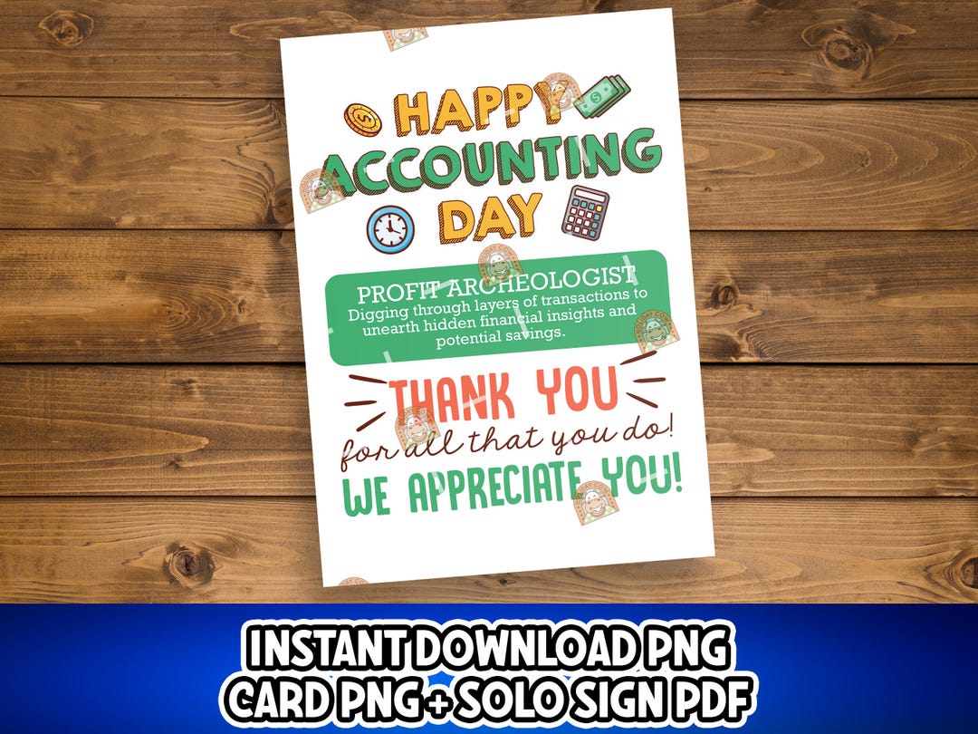 Accounting Day Sign Printable, Accountant Appreciation Gift, Accountant ...