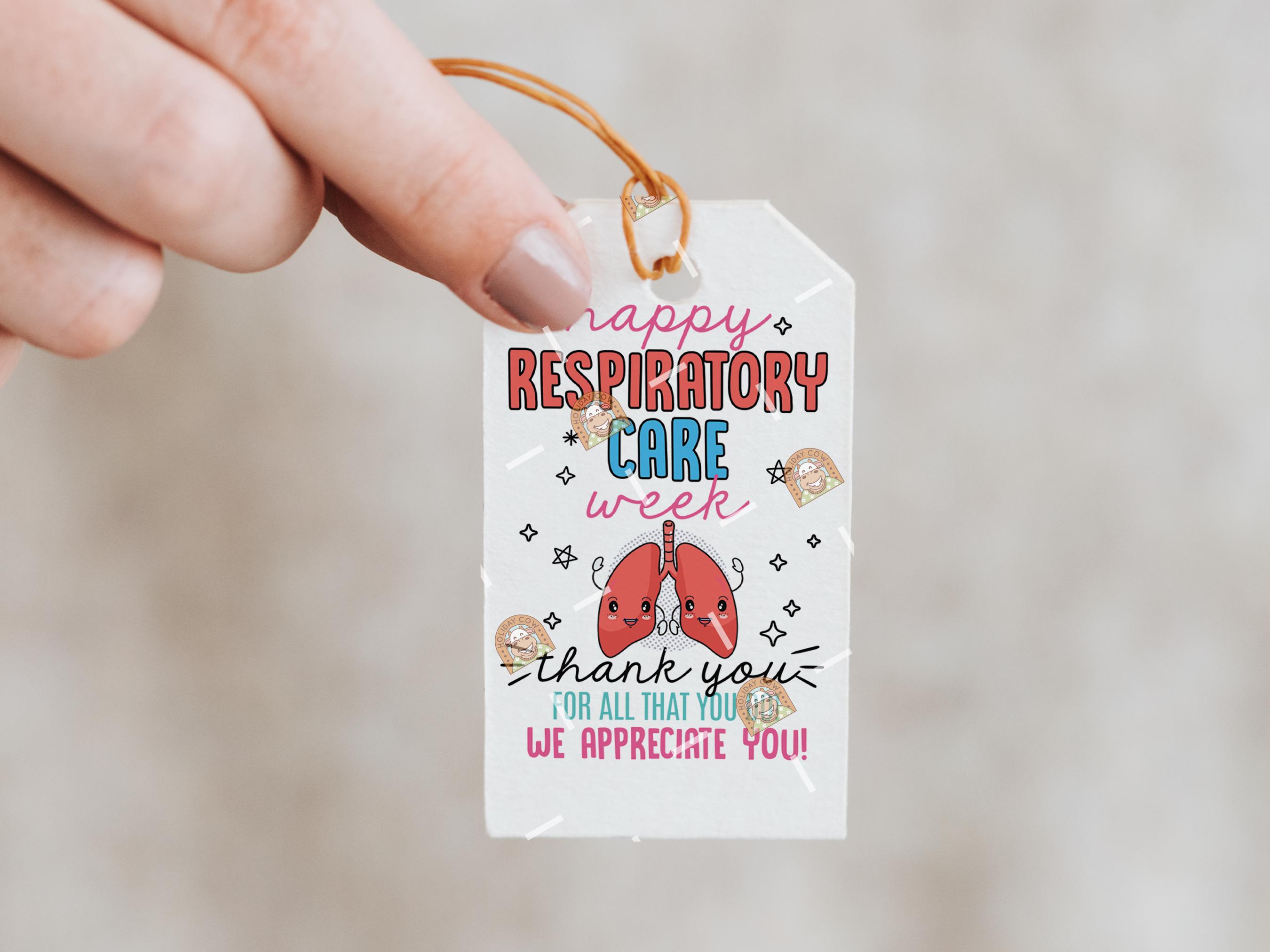 Respiratory Care Week Gift Tags Printable, Respiratory Therapist Thank ...