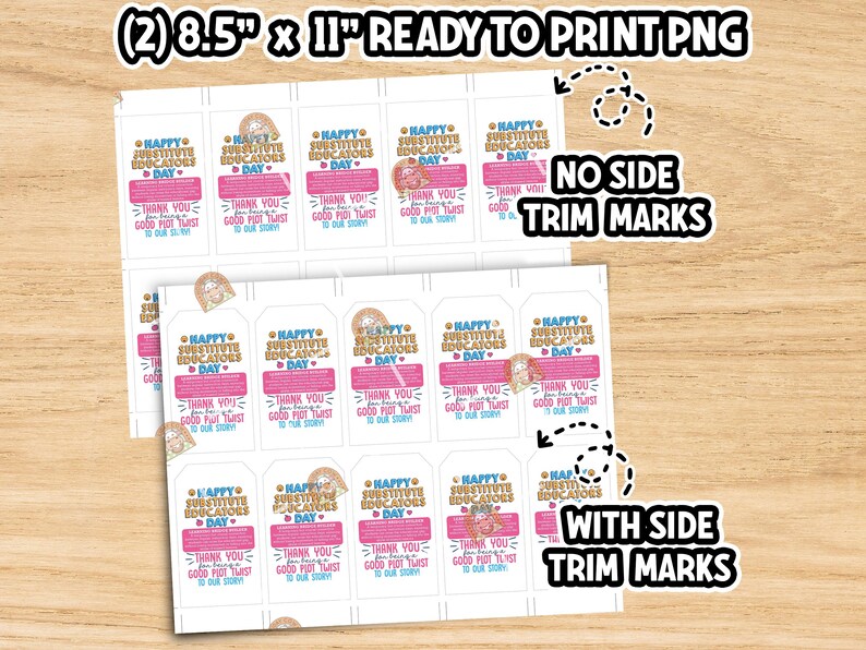 Substitute Educators Day Tags, Printable Substitute Teacher Thank You ...