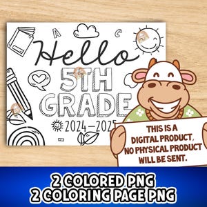 First Day of 5th Grade Sign, First Day of School Sign Printable, Back ...