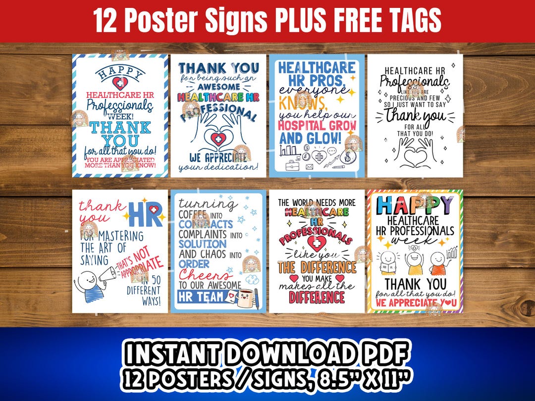 Healthcare HR Week Signs Printable, Healthcare HR Week Gift, Healthcare ...