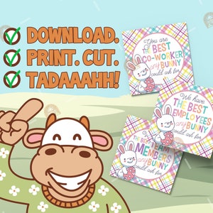 Team Members Easter Tag, Printable Best Employee Any Bunny Could Ask ...
