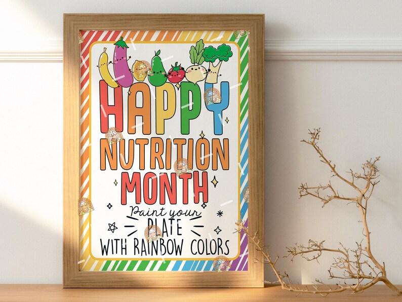 Nutrition Month Card Printable, School Nutrition Month Décor, Nutrition ...