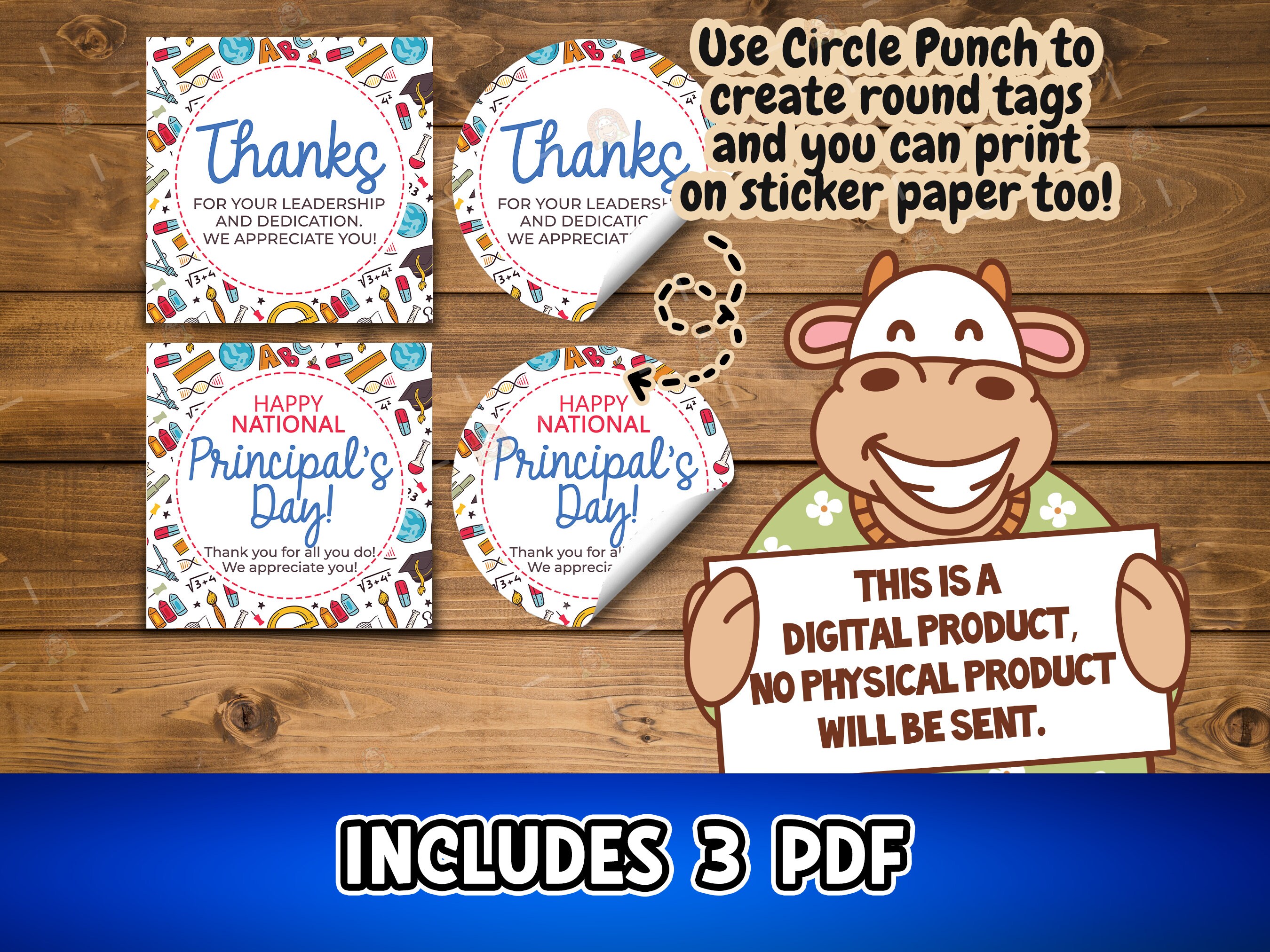 School Principal Gift Tag, Printable Principal Appreciation Tag ...