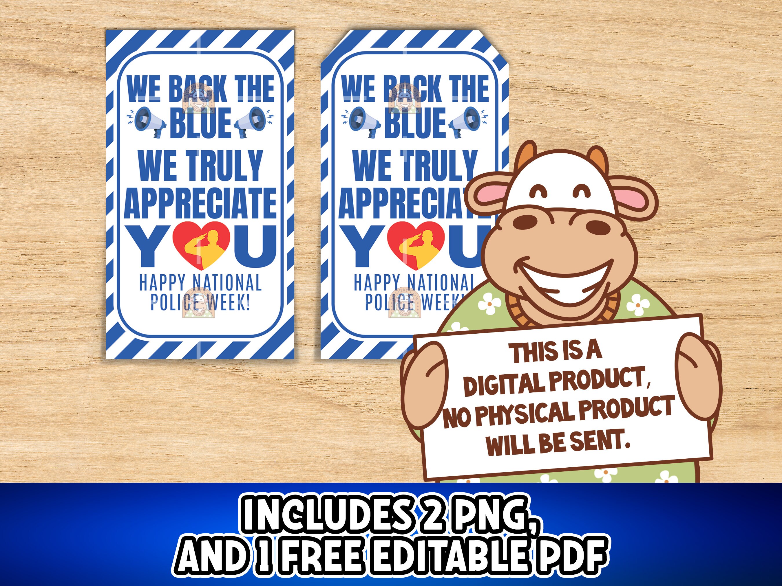 Police Week Tags Printable, National Police Officers Week Gift Tag ...