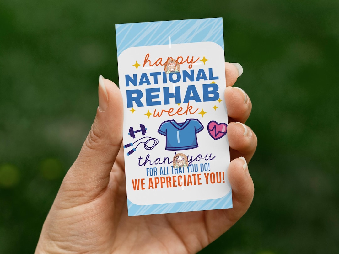 National Rehabilitation Week Gift Tags Printable, Happy Rehab Week Tags ...