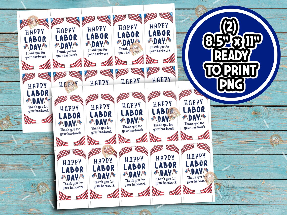 Labor Day Tags, Happy Labor Day Printable Tags, Labor Day Gift Tags ...