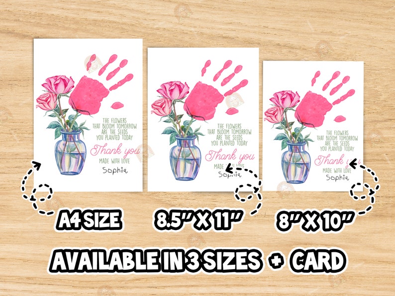 Teacher Appreciation Gift Kids Handprint Art, Printable DIY Gift From ...