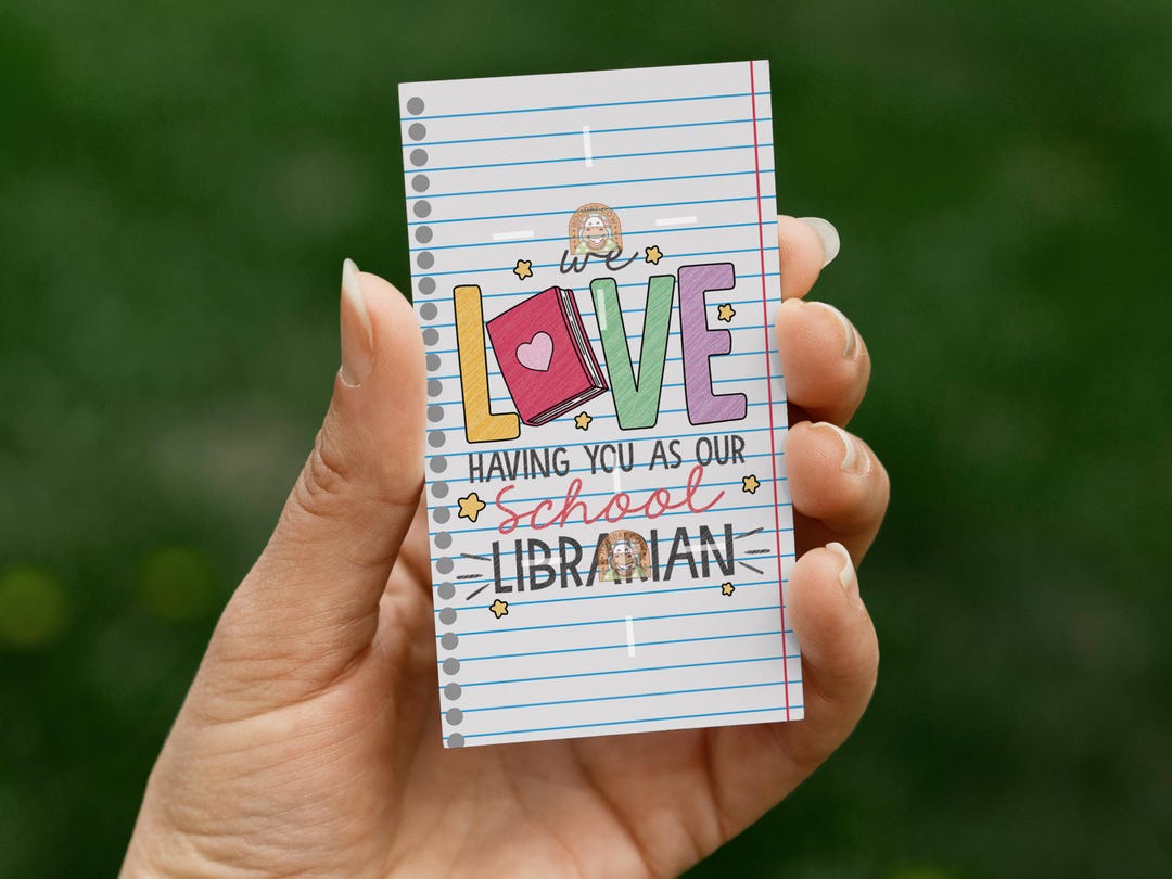 School Librarian Gift Tag Printable, Librarian Tag, Librarian Thank You ...