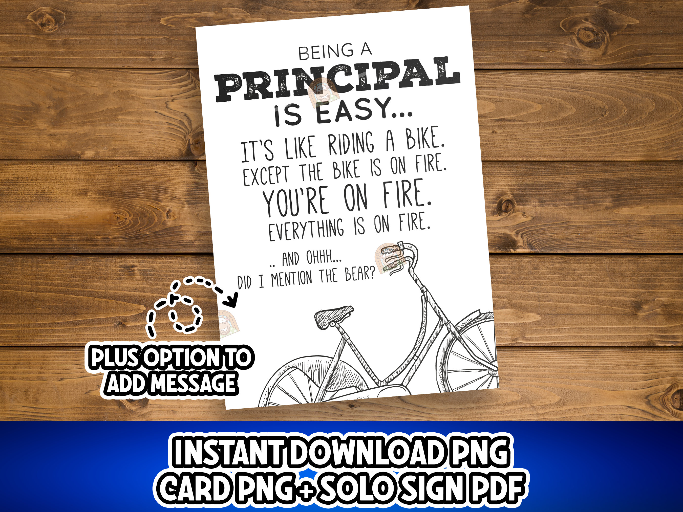School Principal Gift, Printable Principal Appreciation Card, National ...