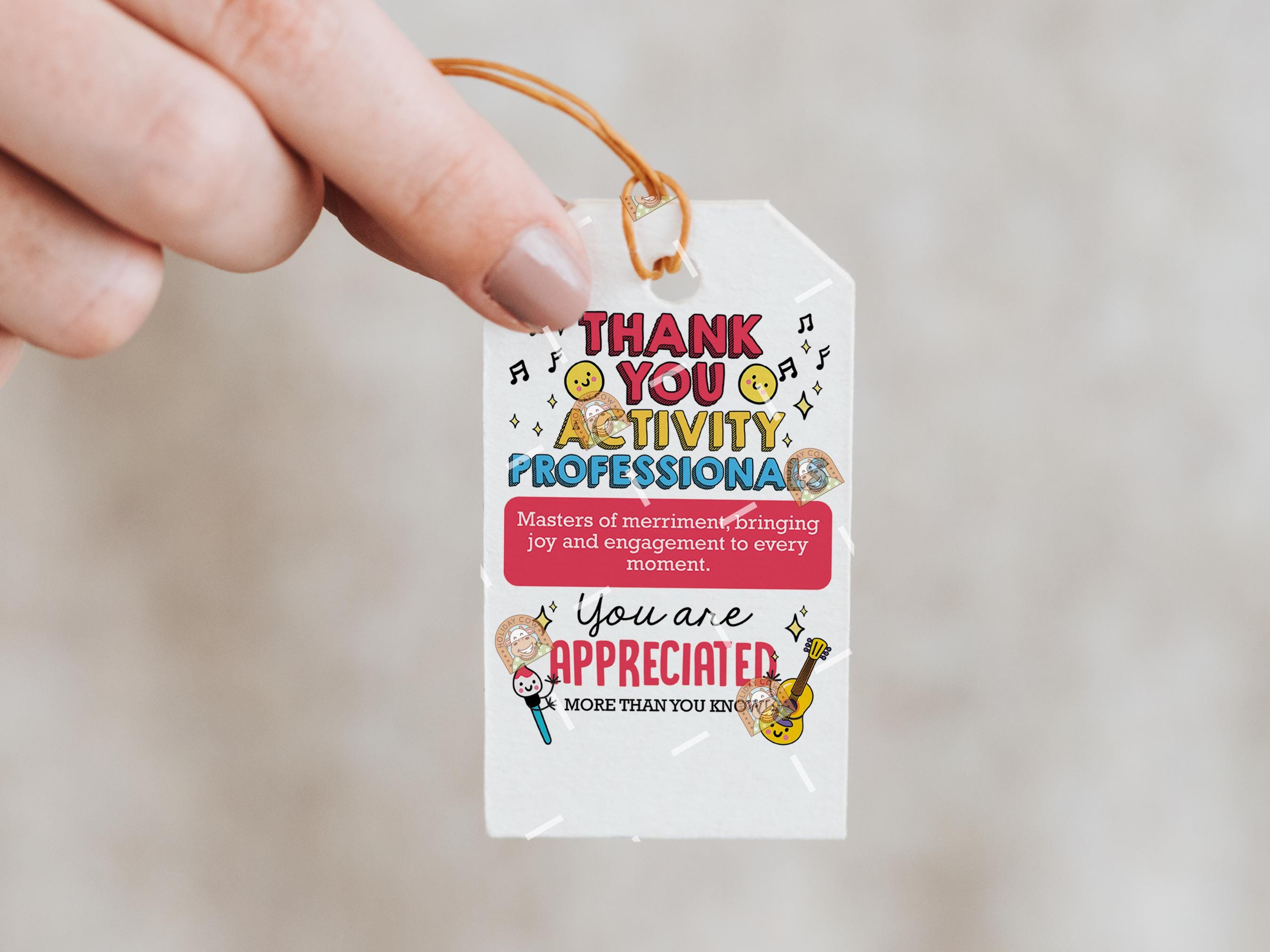 Activity Professionals Gift Tag, Printable Activity Professionals Week ...