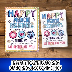 Medical Assistant Week Card Printable, Medical Assistant Gift, Happy MA ...