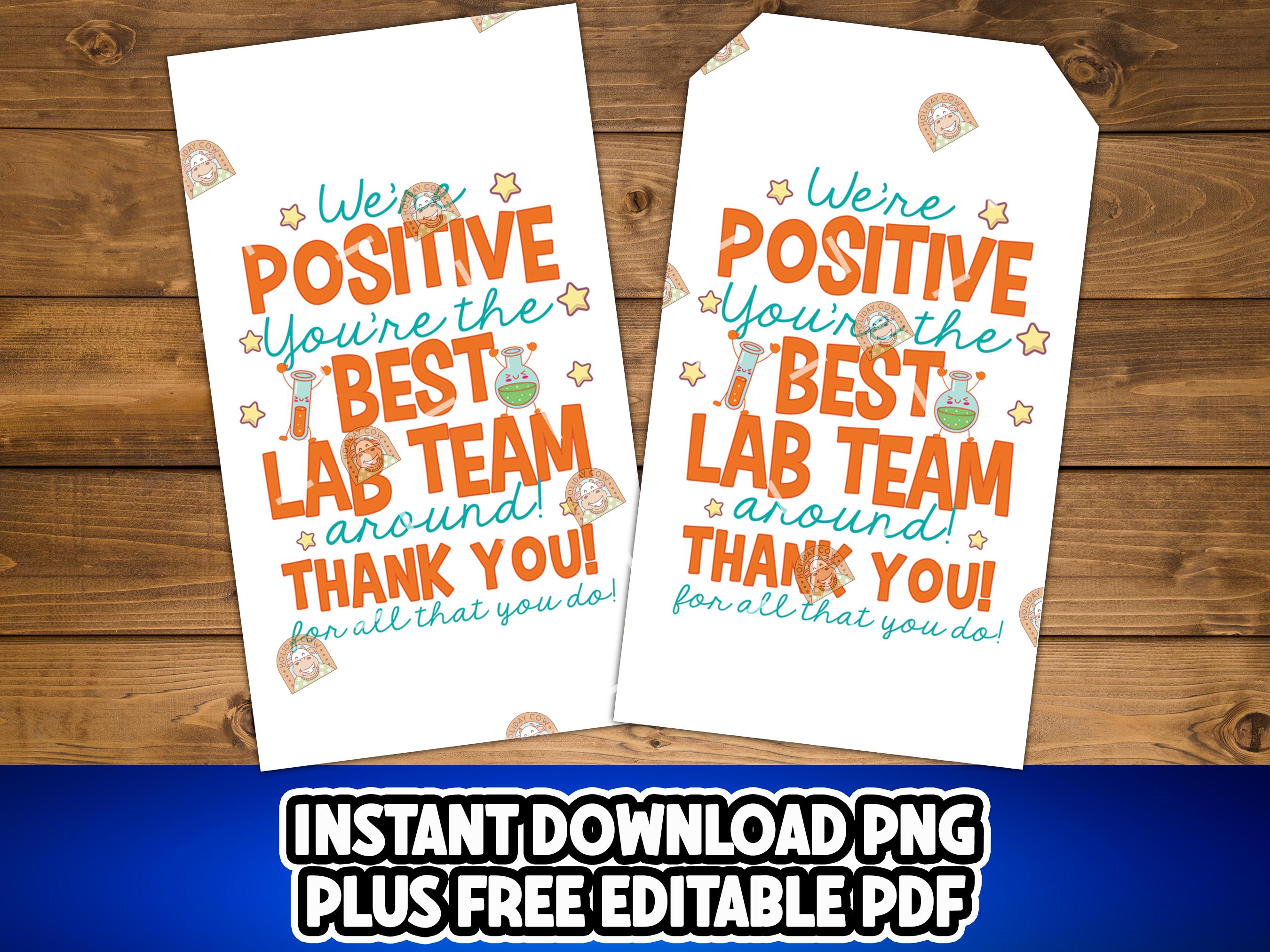 Lab Week Gift Tag Printable, Thank You Lab Team Tag, Funny Lab ...