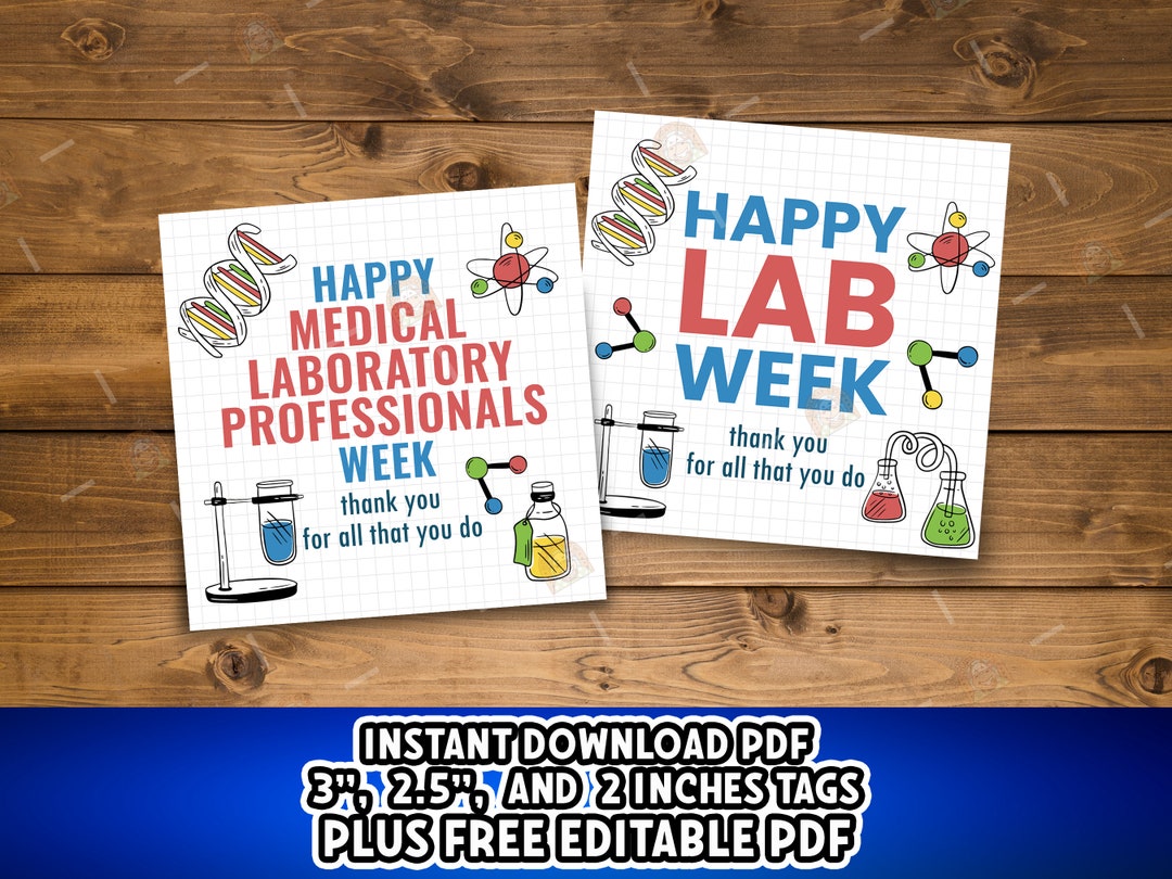 Medical Laboratory Professionals Week Tag, Printable Lab Week Tags, Lab ...