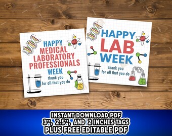 Medical Laboratory Professionals Week Tag, Lab Thank You Gift Tag ...