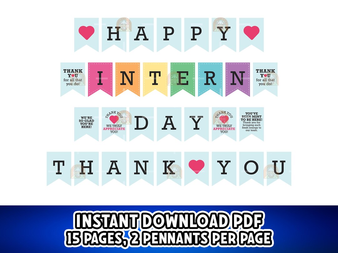Intern Day Banner Printable, Intern Banner, Intern Day Gift, Intern ...