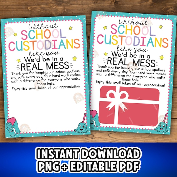 Custodian Appreciation Card - Etsy