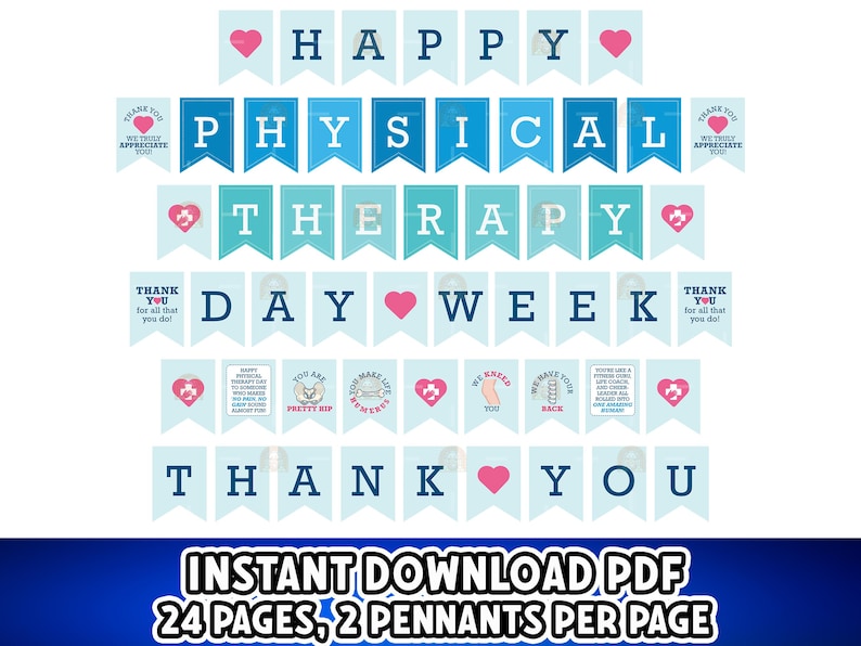 Physical Therapy Day Banner, Printable PT Day Decor, Thank You Physical ...
