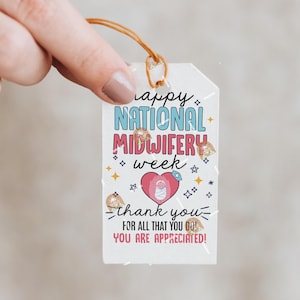 Nurse Midwifery Week Gift Tag, Printable Nurse Midwifery Week Tags ...
