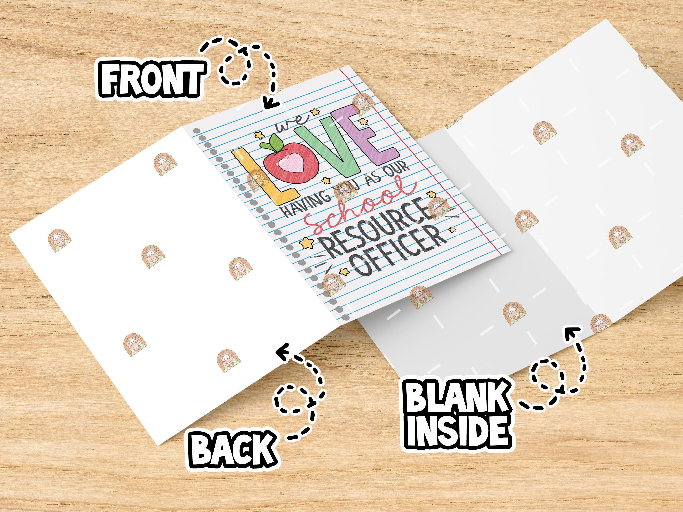 School Resource Officer Gift, School Officer Card Printable, School ...
