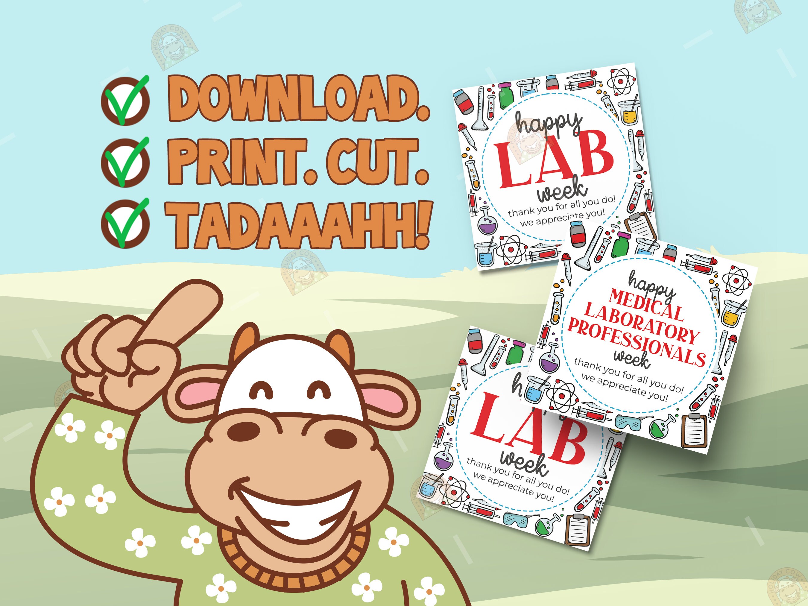 Printable Lab Week Tags, Lab Week Gift Tag, Lab Week Thank You Tags ...