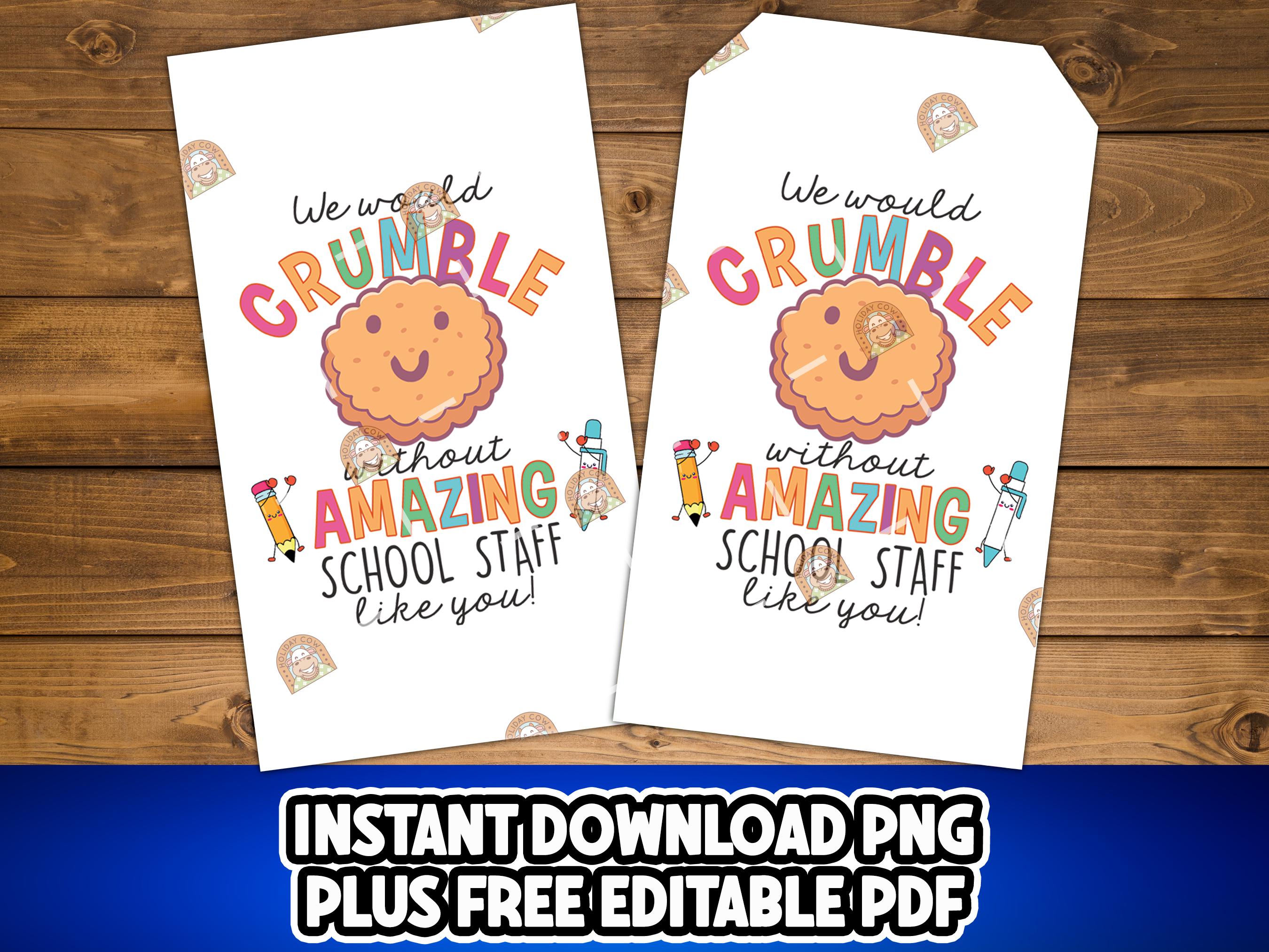 School Staff Gift Tag Printable, Classified School Employee Week Tag ...