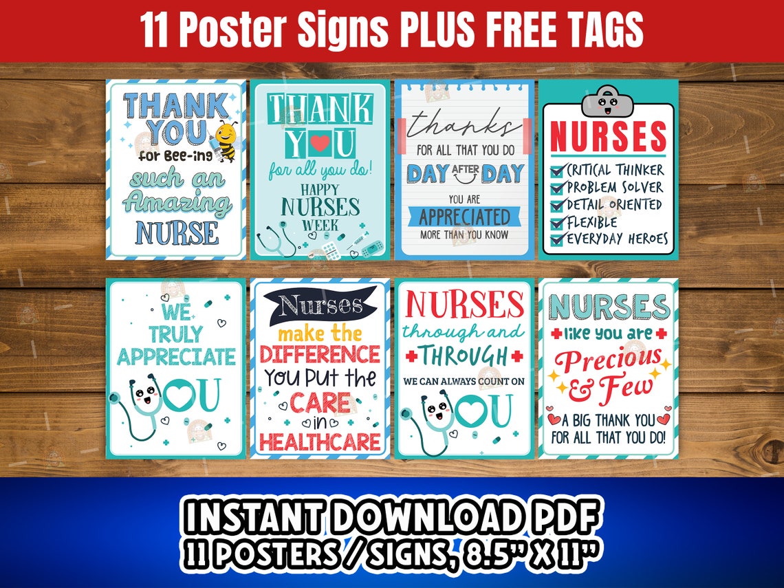 Nurses Week Signs Bundle, Printable National Nurses Week Poster, Nurse ...