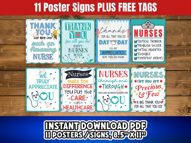 Nurses Week Signs Bundle, Printable National Nurses Week Poster, Nurse ...