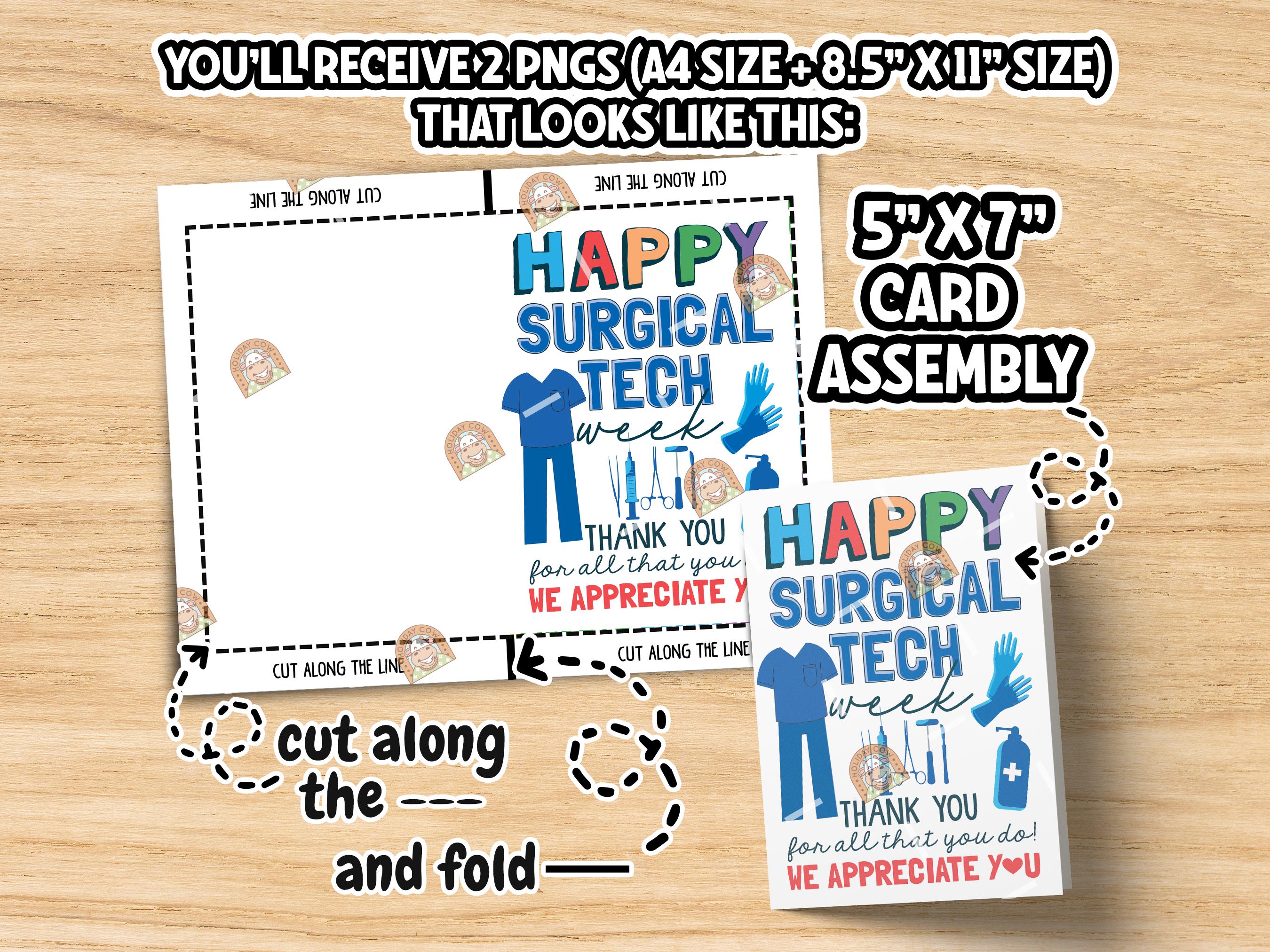 Surgical Tech Week Gift Printable, Surgical Tech Appreciation Card ...