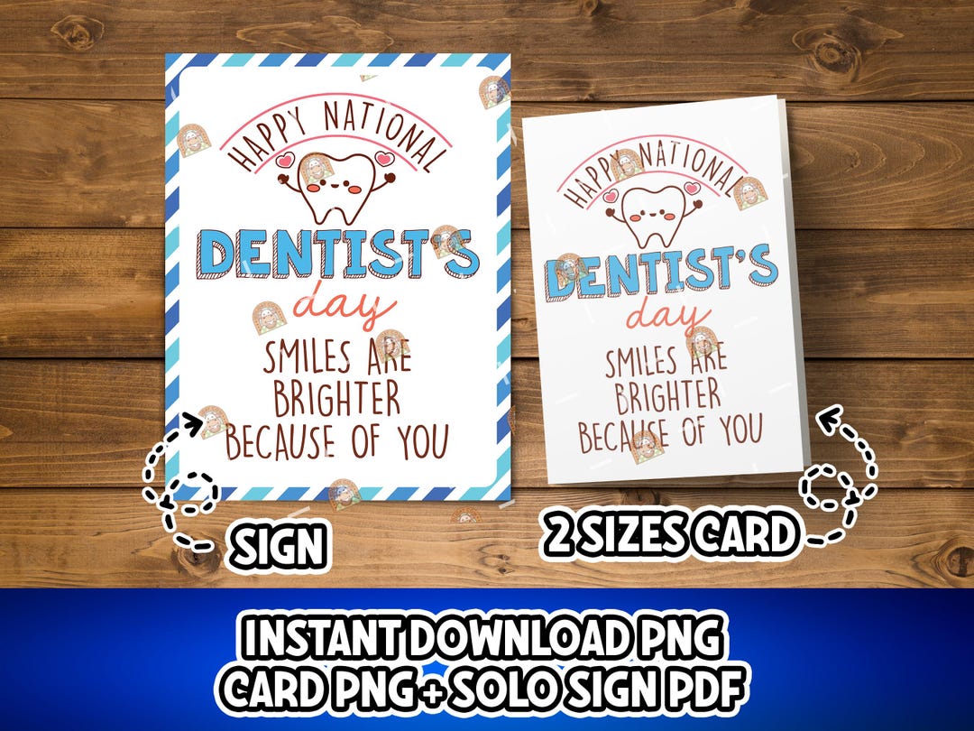 Dentist Day Gift Printable, Thank You Dentist Appreciation Sign ...