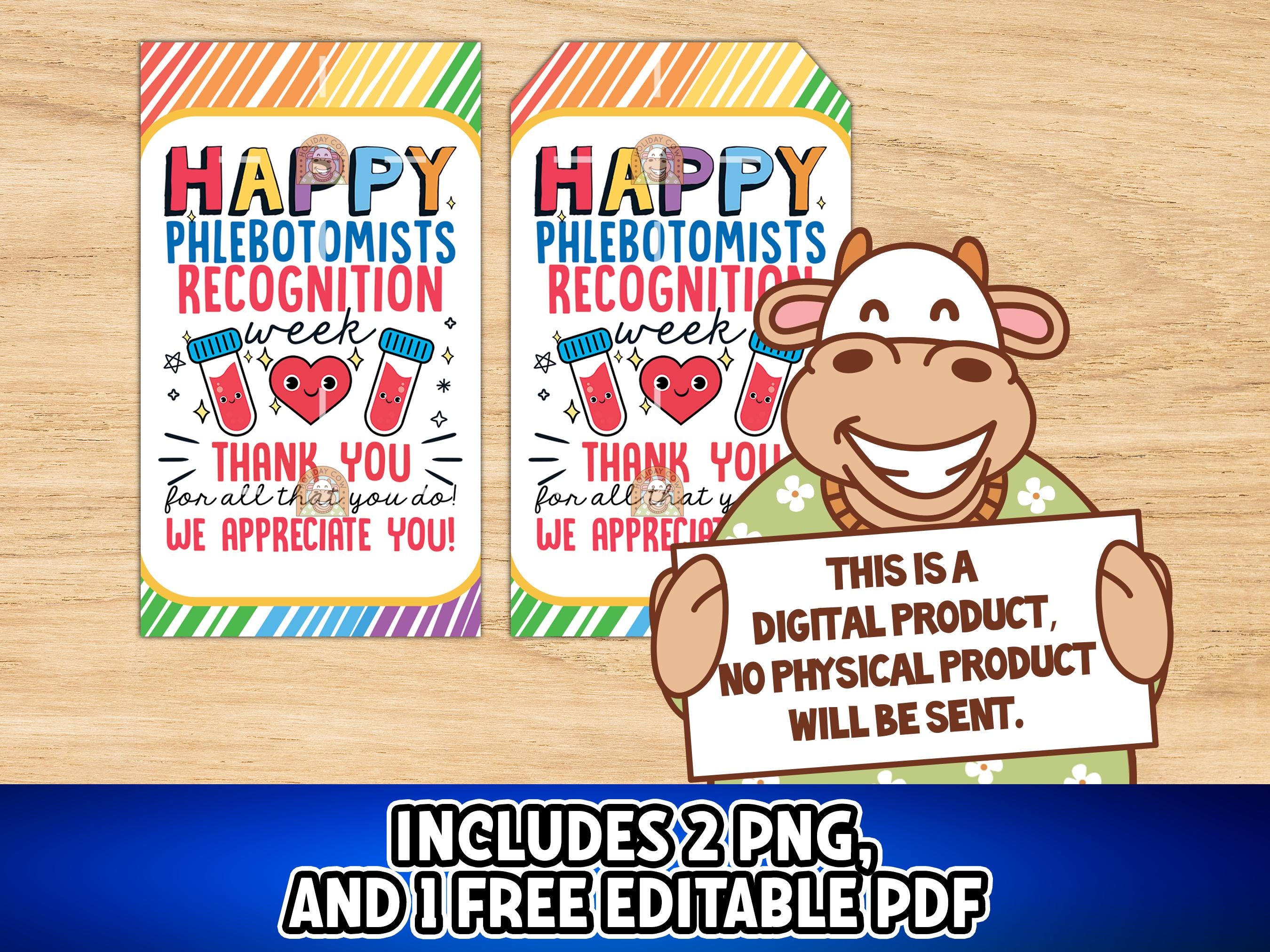 Phlebotomist Week Gift Tag Printable, Phlebotomists Recognition Week ...
