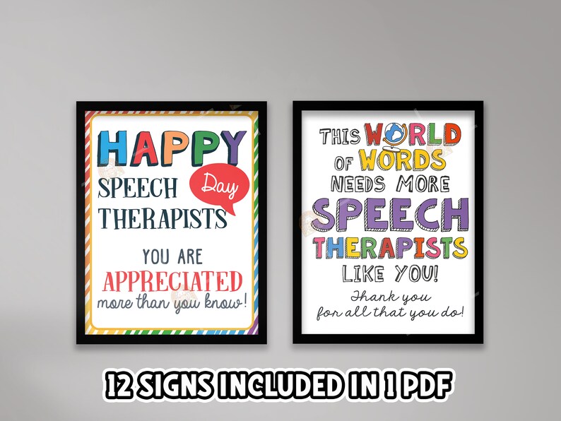 Speech Therapist Signs Bundle Printable, Therapist Day Poster ...
