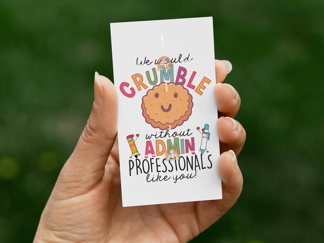Administrative Professionals Cookie Tag Printable, Admin Cookie Tag ...