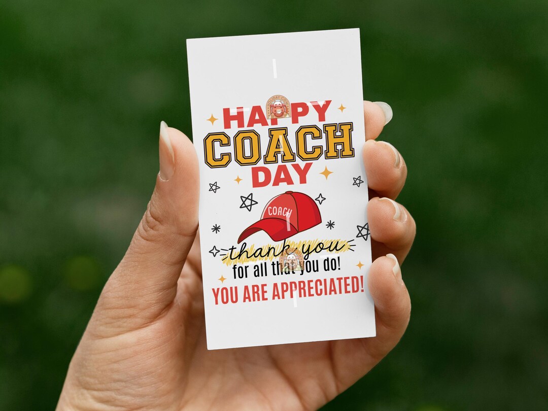 Happy Coach Day Gift Tags Printable, National Coach Day Tags, Coach ...