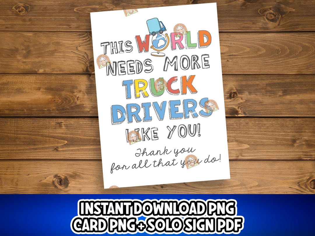 Truck Driver Appreciation Gift, Truck Driver Appreciation Week Card ...