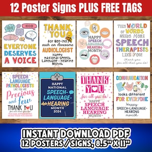National Speech Language Hearing Month Signs Printable, Speech Language ...