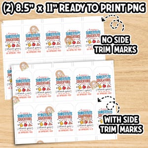 Printable Substitute Educators Day Tags, Substitute Teacher Thank You ...