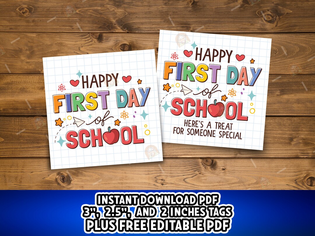 First Day of School Tag, Back to School Tags Printable, 1st Day School ...