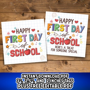 First Day of School Tag, Back to School Tags Printable, 1st Day School ...