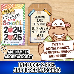 Back to School Tags Printable, First Day of School Tag, 1st Day School ...