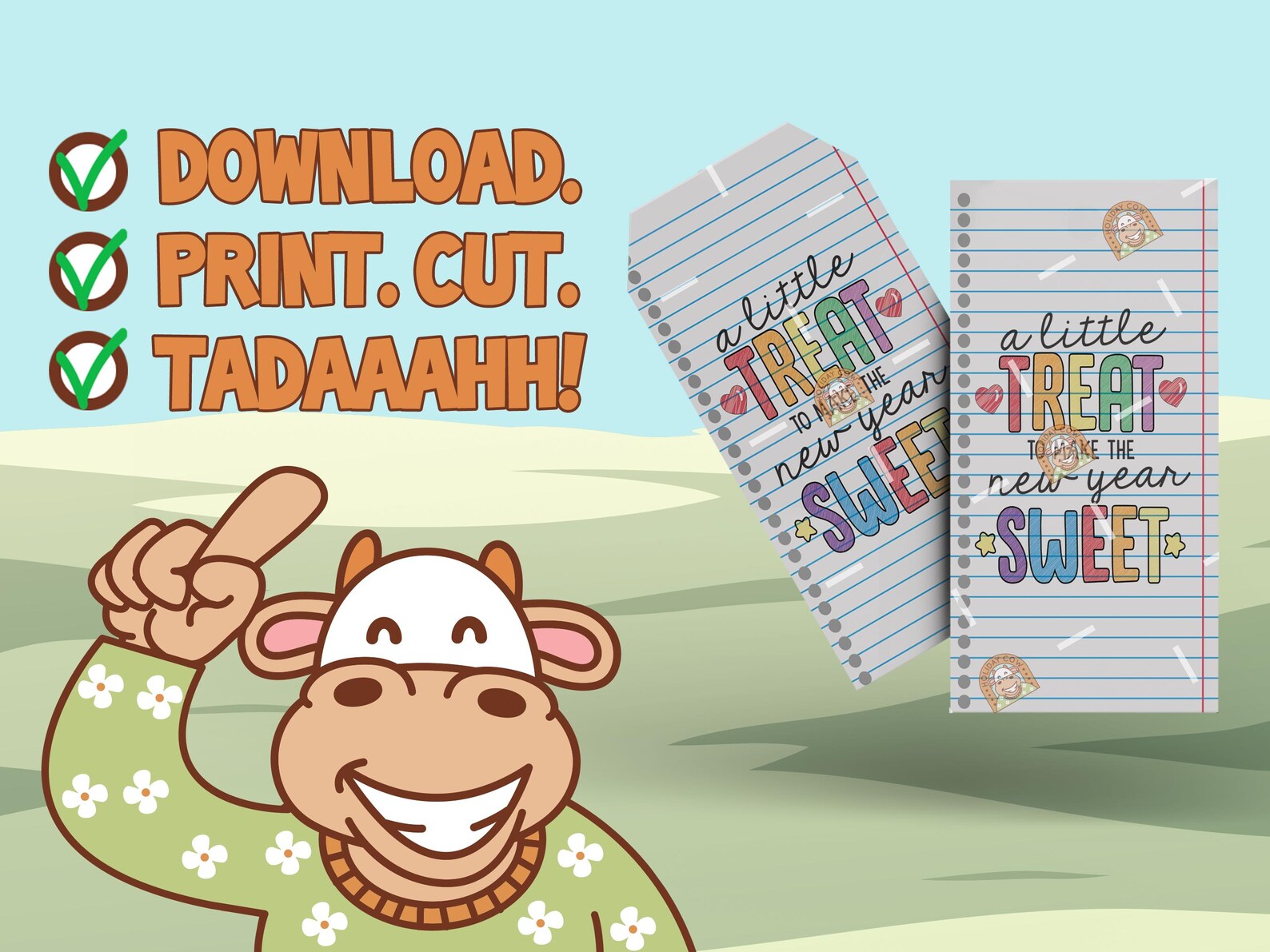 New Year Gift Tag Printable, School New Year Sweet Treat Tag, Welcome ...