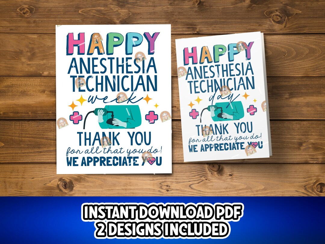Printable Anesthesia Tech Gift, Anesthesia Tech Week Poster, Anesthesia ...