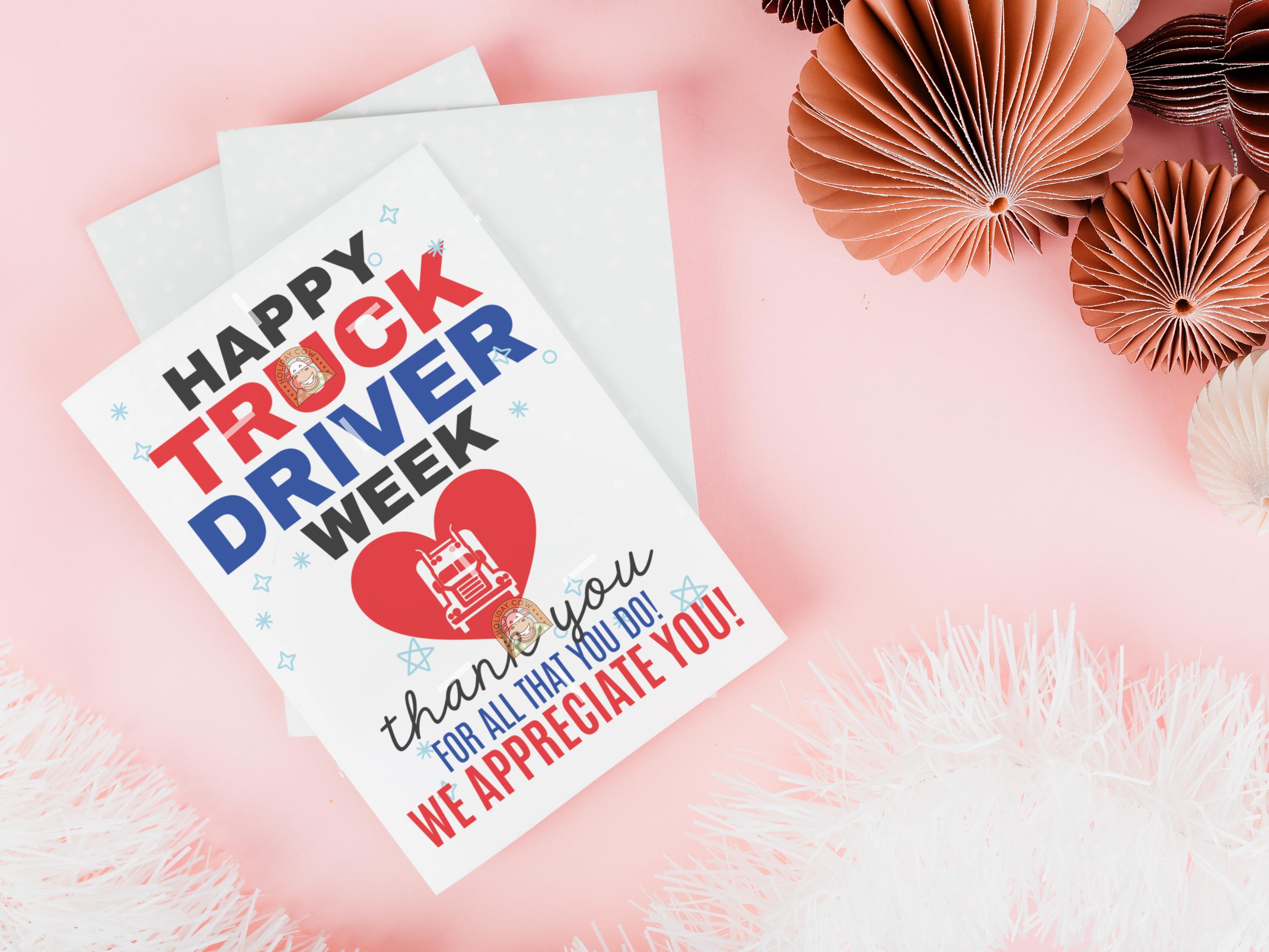 Truck Driver Appreciation Week Card Printable, Truck Driver ...